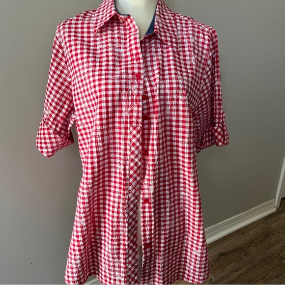 Allison Daley | Tops | Allison Daley Womens Plus 6 Blouse Red White ...